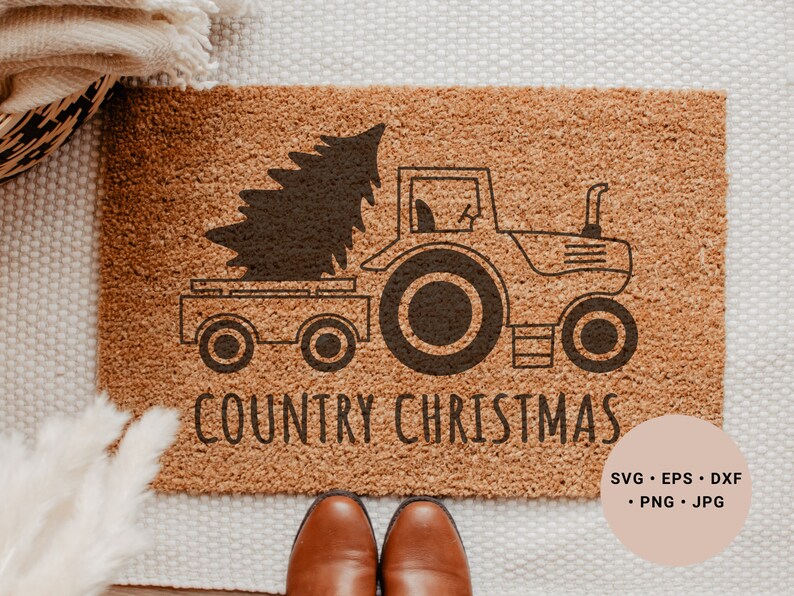 Country Christmas Svg, Tractor Svg, Christmas Truck Svg, Farmhouse ...