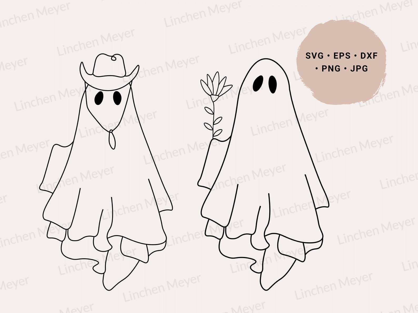 Ghost Svg, Cowboy Ghost Svg, Floral Ghost Svg, Country Ghost Svg ...