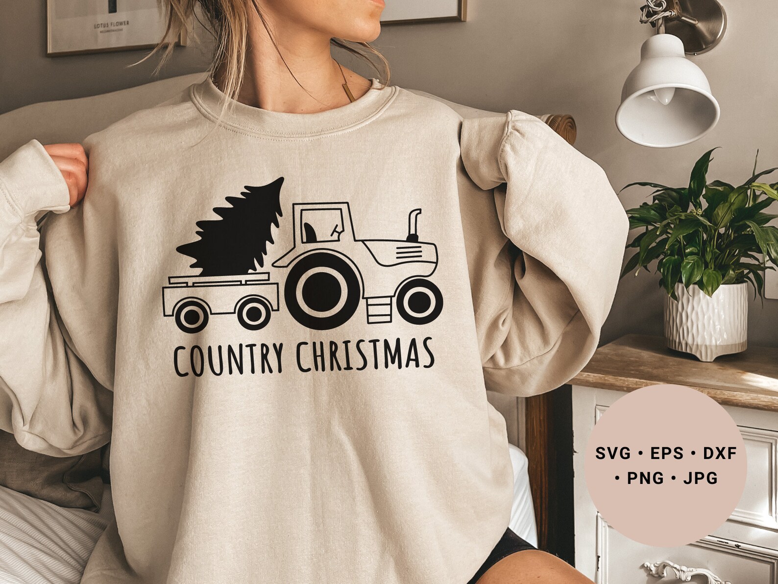 Country Christmas Svg, Tractor Svg, Christmas Truck Svg, Farmhouse ...