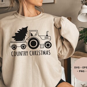 Country Christmas Svg, Tractor Svg, Christmas Truck Svg, Farmhouse ...