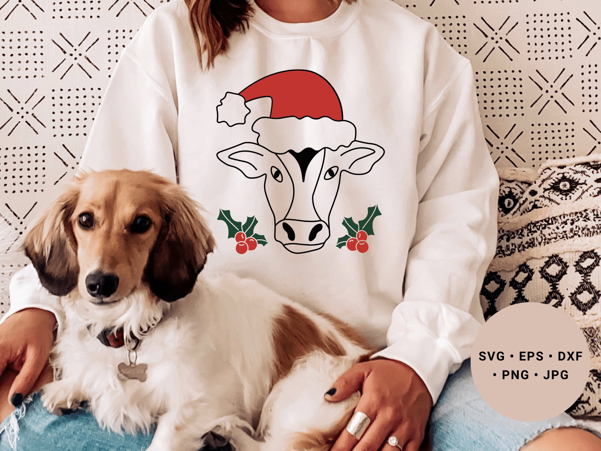Christmas Cow Svg Mooey Christmas Svg Cow Svg Cowboy - Etsy
