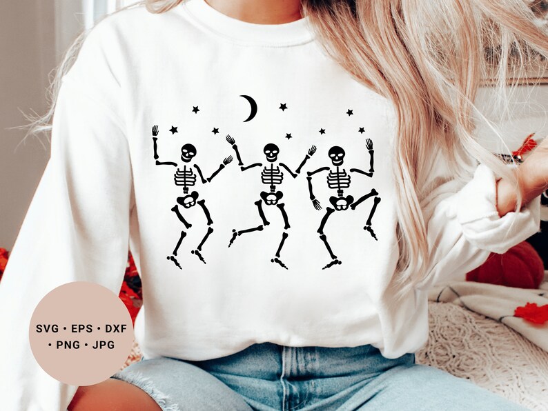 Dancing Skeleton Svg Halloween Dancing Skeleton Svg Spooky - Etsy