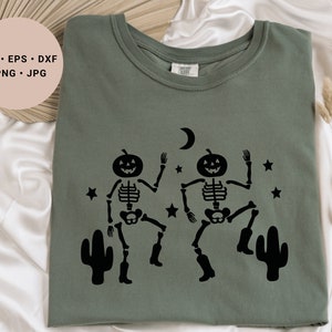 Dancing Pumpkin Skeleton Svg, Dancing Skeletons Svg, Dancing Skeleton ...
