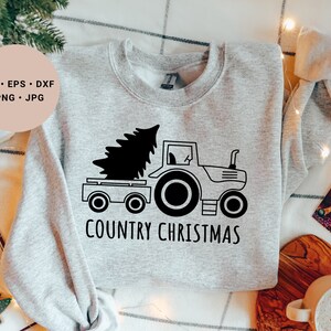 Country Christmas Svg, Tractor Svg, Christmas Truck Svg, Farmhouse ...