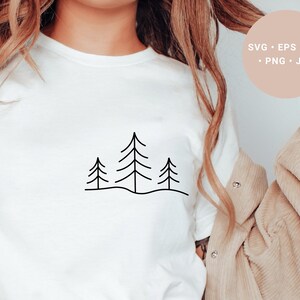 Pine Trees Svg, Camping Svg, Adventure Svg, Minimalistic Pine Trees Svg ...