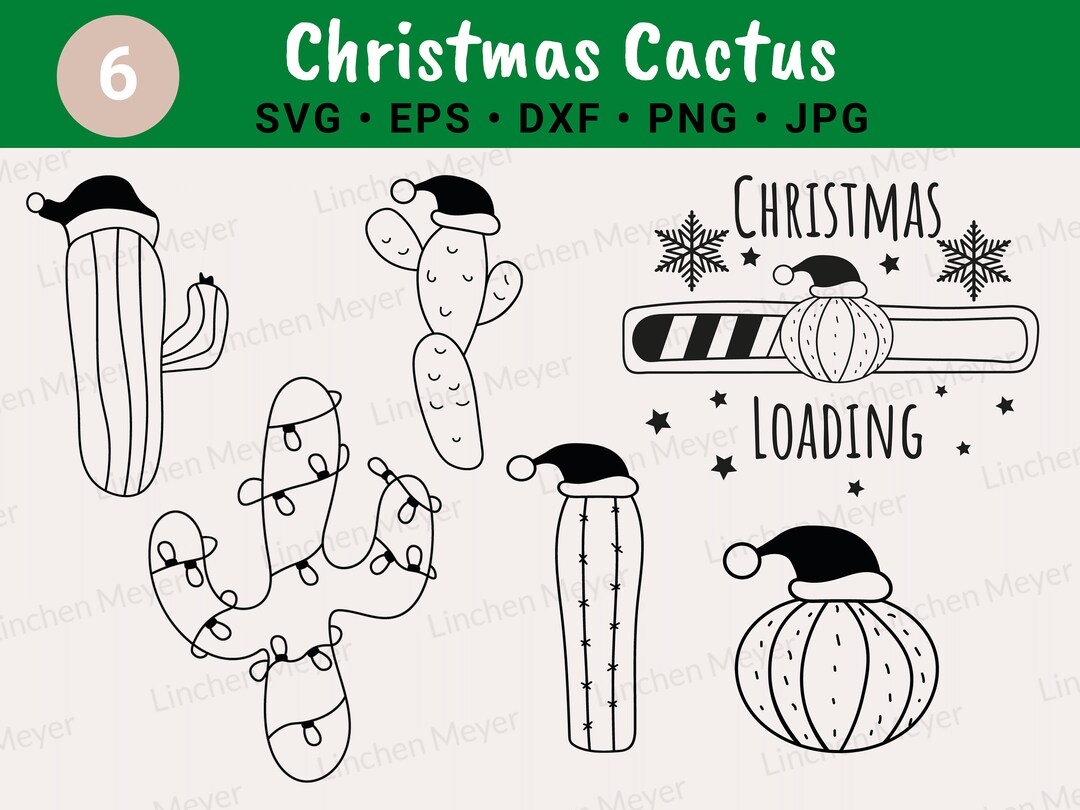 Christmas Cactus Svg, Christmas Succulent Svg, Desert Christmas Svg ...