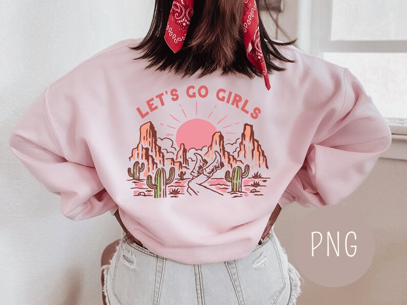 Lets Go Girls PNG Vintage Western PNG Disco Bachelorette - Etsy