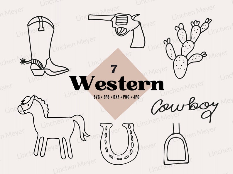 Western Svg Bundle Texas Svg Cowboys Svg Cactus Svg Horse | Etsy