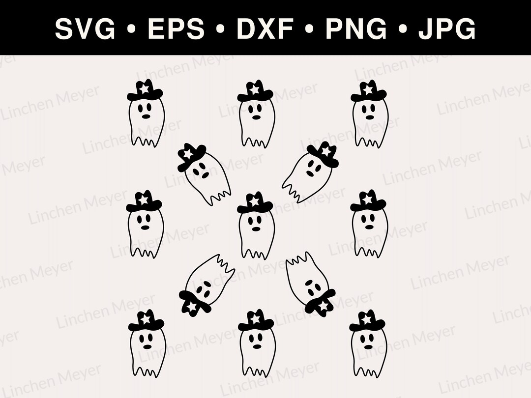 Cowboy Ghost Svg, Western Ghost Svg, Western Halloween Svg, Country ...