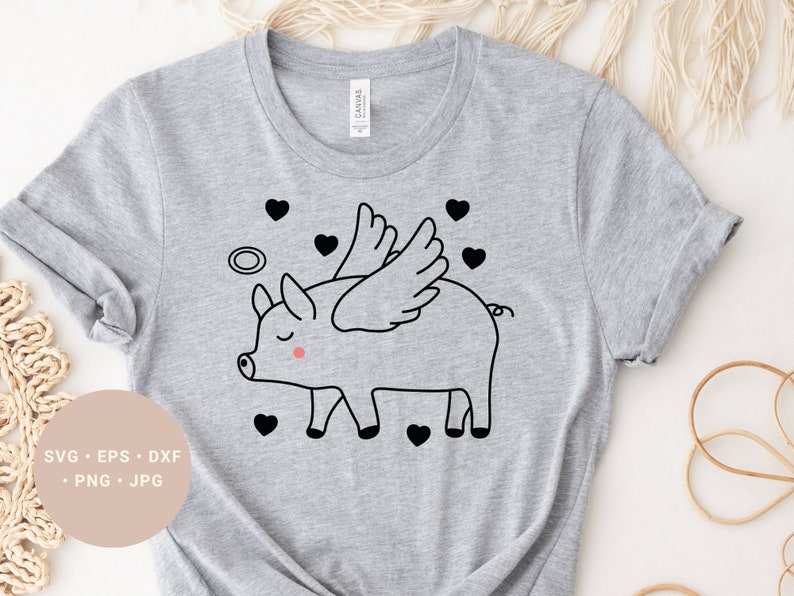 Pig Svg Cupid Svg Flying Pig Svg Cowboys Svg Farm Animal - Etsy