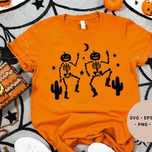 Dancing Pumpkin Skeleton Svg, Dancing Skeletons Svg, Dancing Skeleton ...