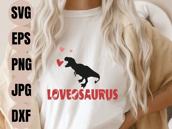 Dinosaur Valentine Svg Dinosaur Svg Dinosaur Love Vector | Etsy