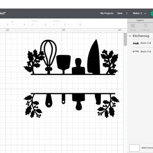Kitchen Split Frame Svg, Kitchen Monogram Svg, Floral Kitchen Svg ...