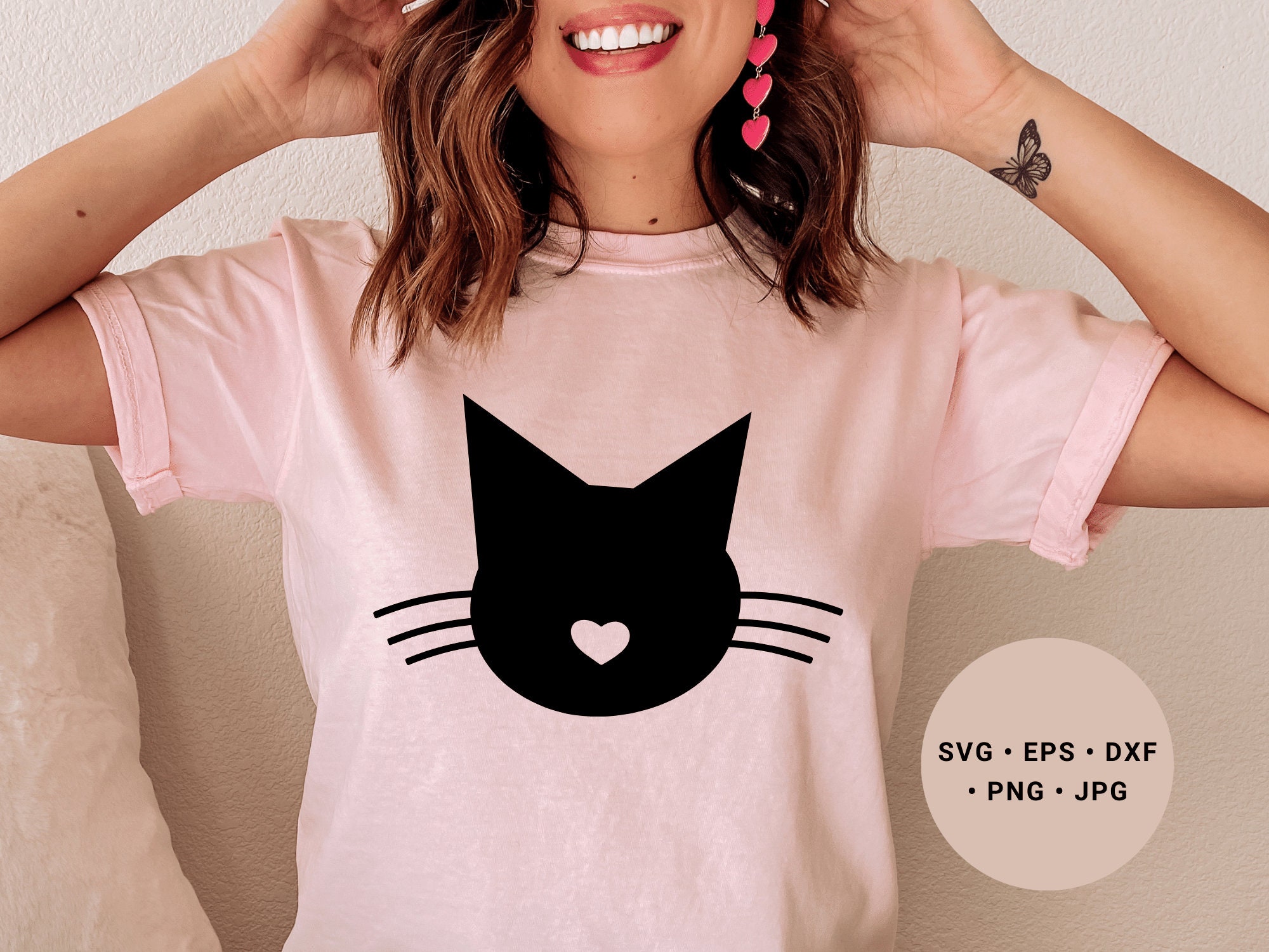 Cat Heart Svg Black Cat Svg Cat Valentine Svg Cat Head Svg - Etsy