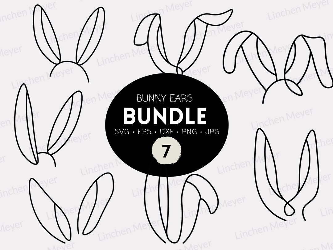 Bunny Ears Svg Bundle, Eastern Svg, Rabbit Svg, Easter Bunny Svg, Bunny ...