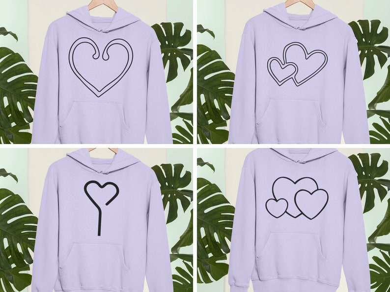 Open Heart Outline SVG PNG Doodle Heart SVG Cute Heart Frame - Etsy