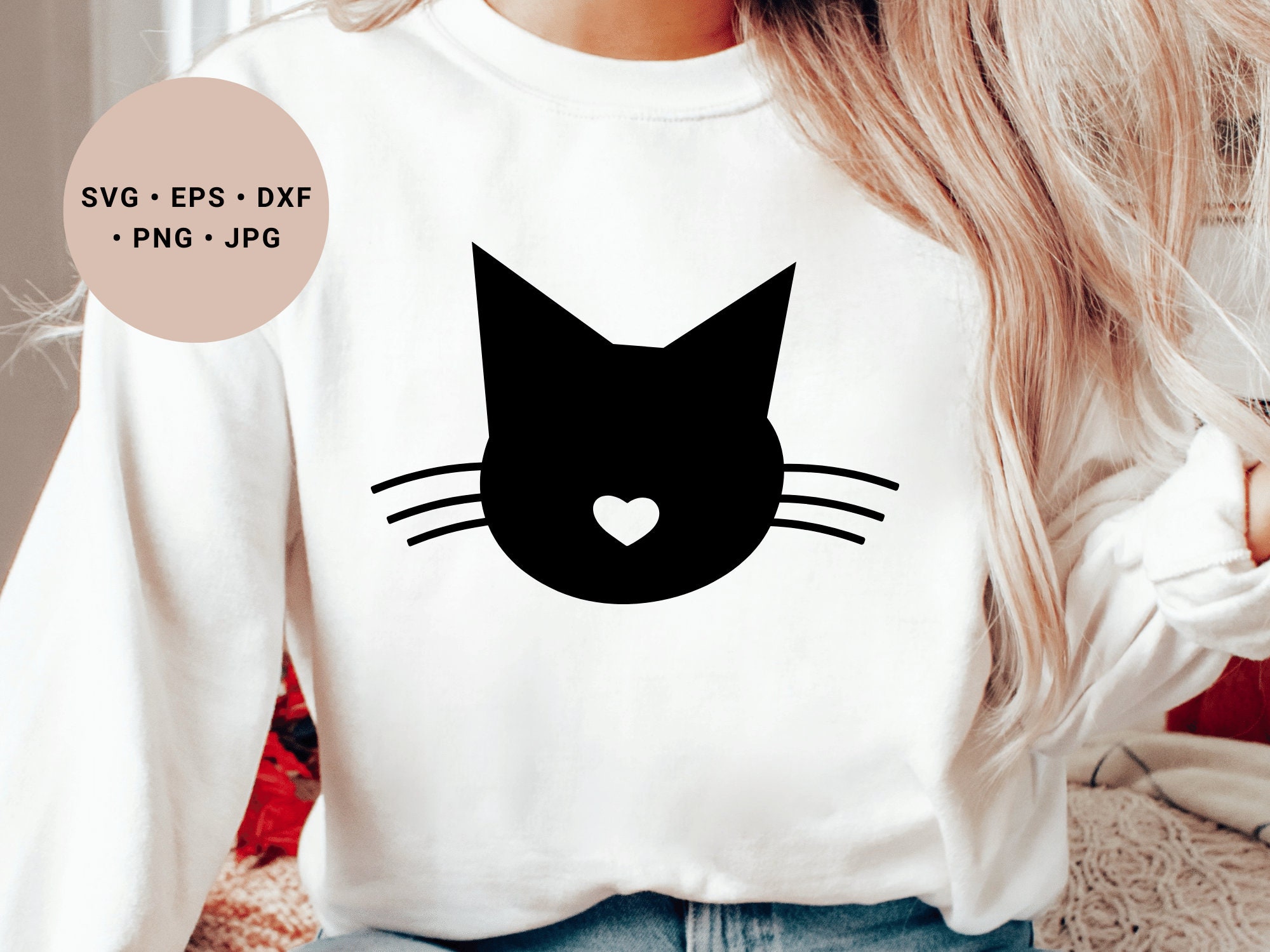 Cat Heart Svg Black Cat Svg Cat Valentine Svg Cat Head Svg - Etsy
