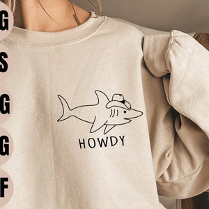 Cowboy Shark Svg, Shark Svg, Howdy Svg, Howdy Shark Svg, Cowboy Hat Svg ...