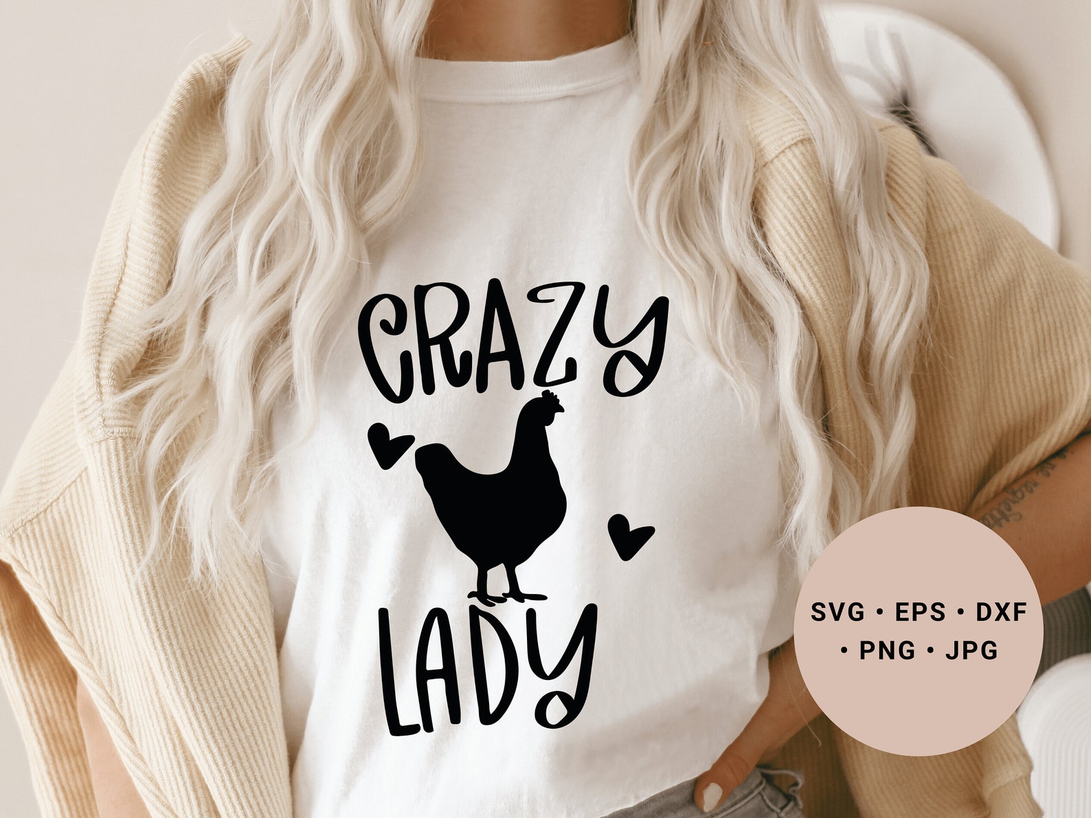 Crazy Chicken Lady Svg, Chicken Svg, Clipart Farm Animal, Hen Svg ...