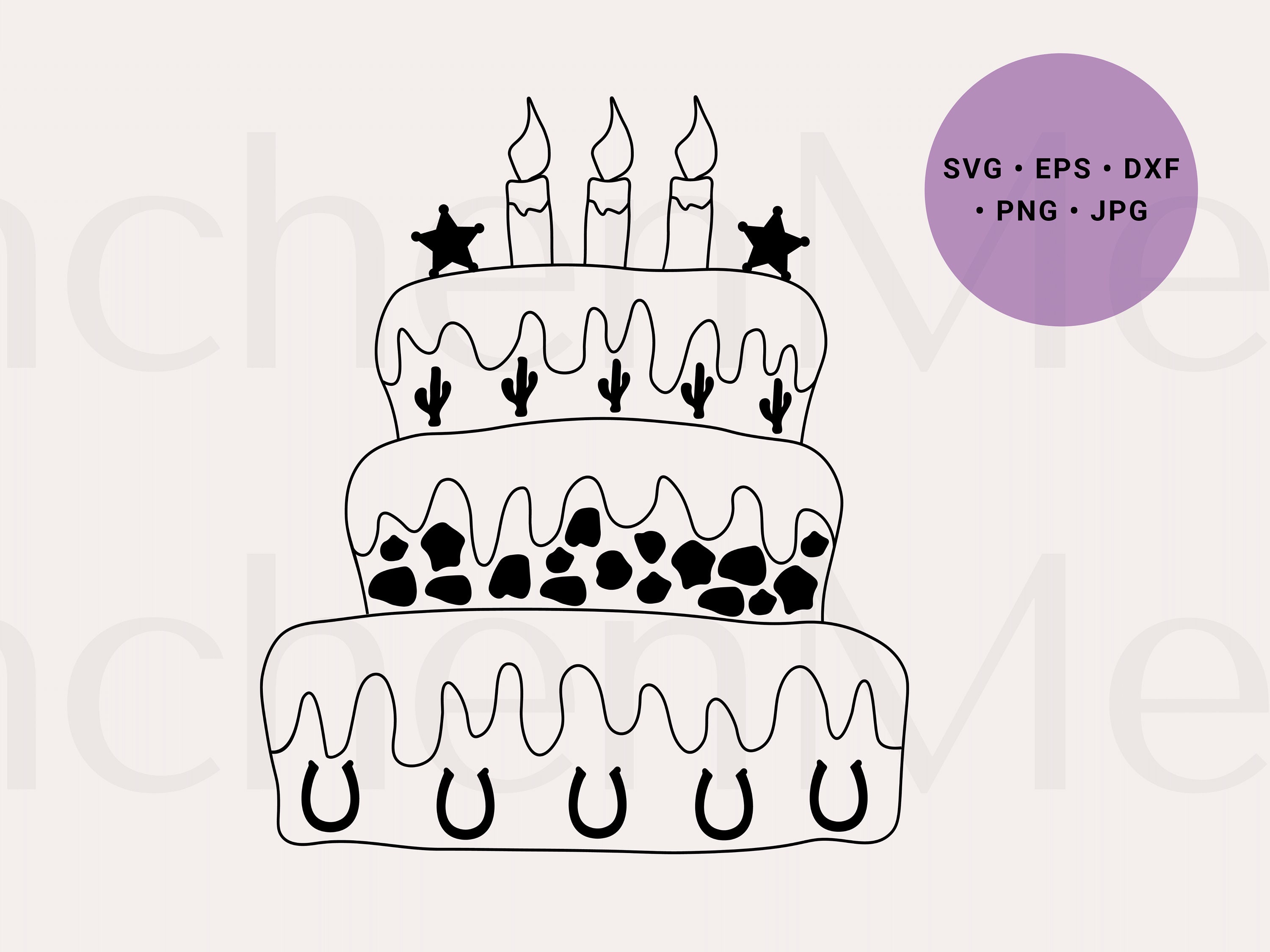 Western Birthday Svg, Birthday Party Svg, Cowboy Birthday Cake Svg ...