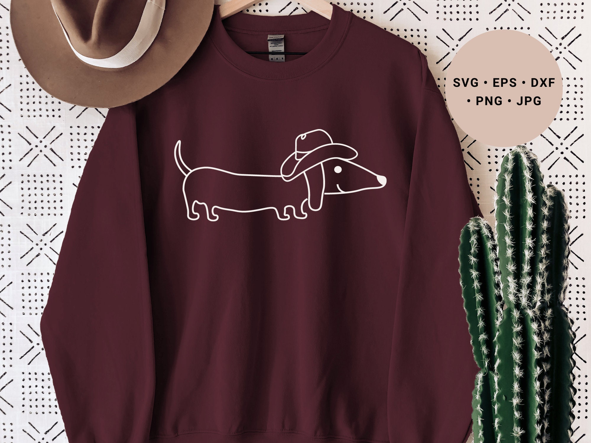 Dachshund Svg Cowboy Hat Svg Country Dog Svg Western Svg - Etsy