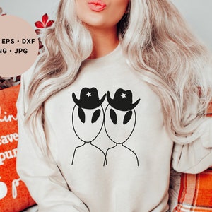 Alien Svg, Cowboy Svg, Cowboy Hat Svg, Ufo Svg, Texas Svg, Alien Couple ...