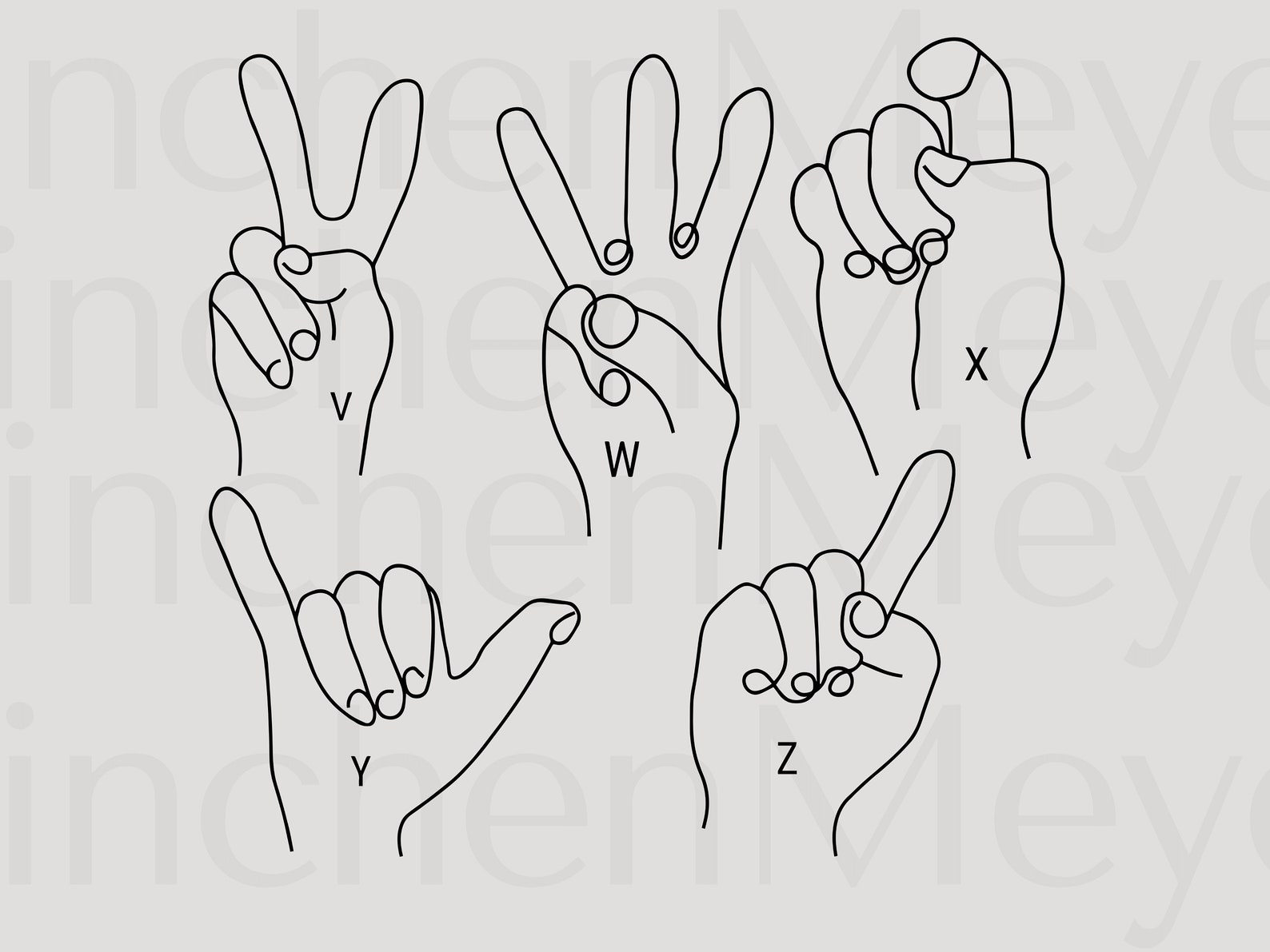 American Sign Language Hand Sign Language Svg Asl Alphabet - Etsy
