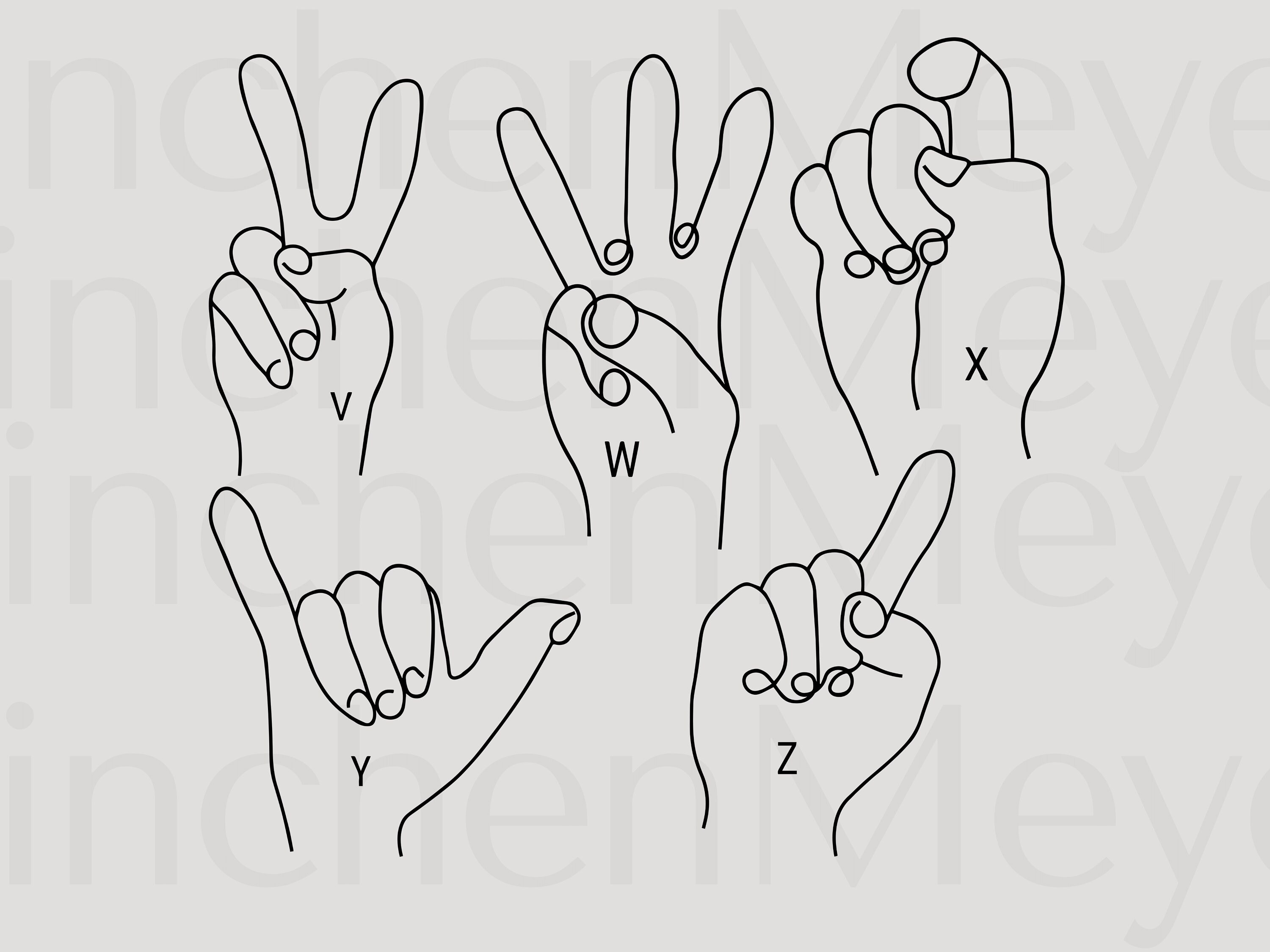 American Sign Language Hand Sign Language Svg Asl Alphabet - Etsy