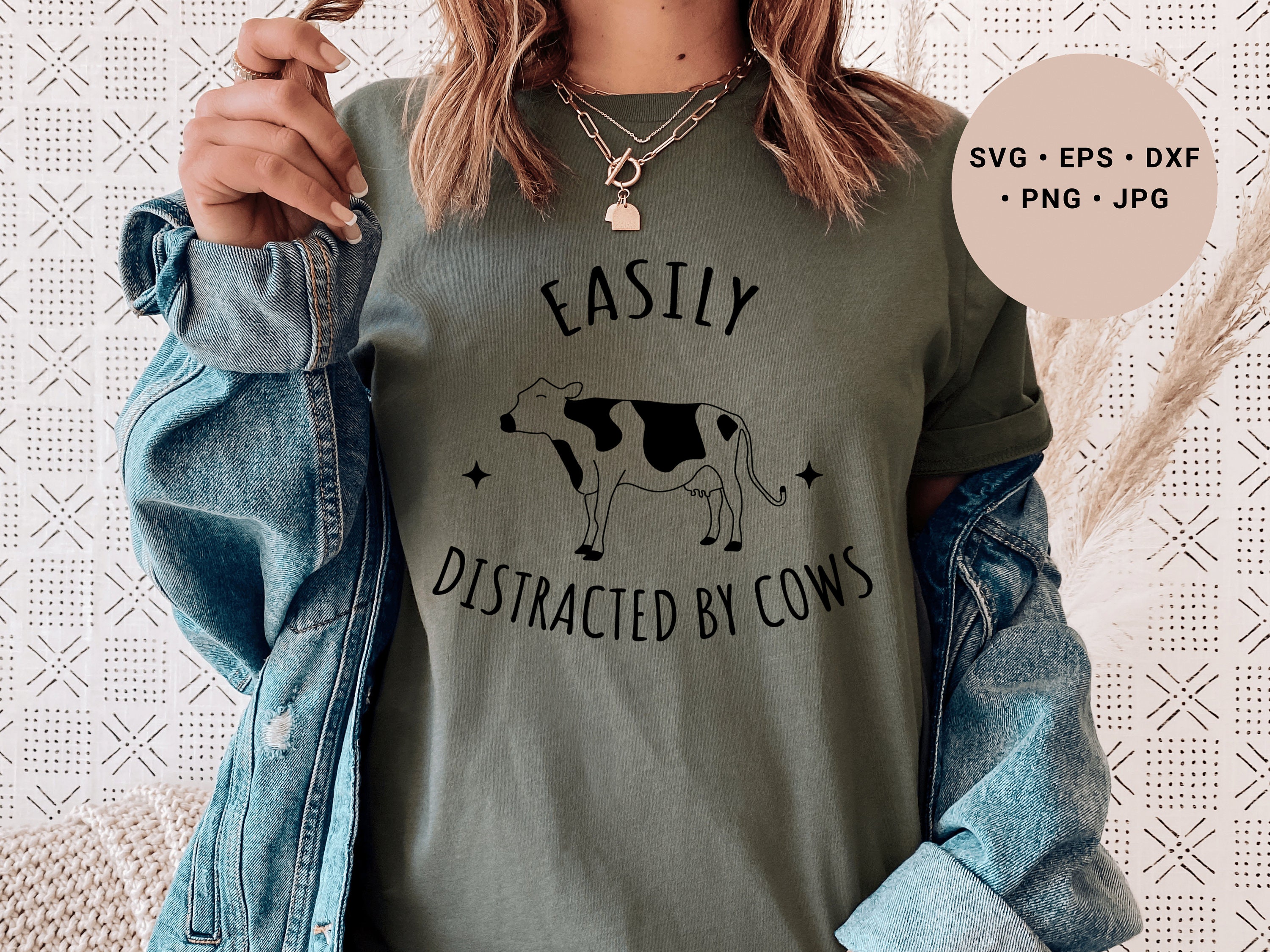 Easily Distracted by Cows Cow Svg Cute Cow Svg Cow Head - Etsy