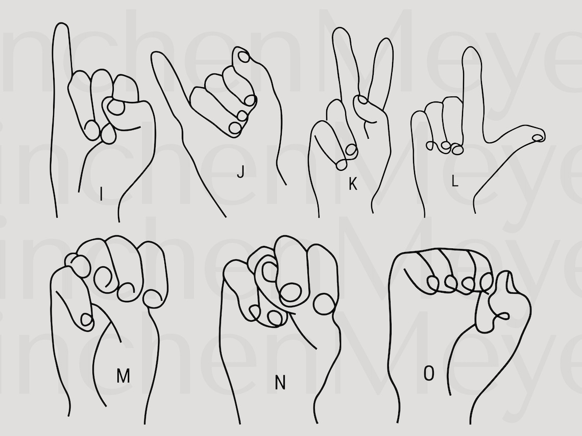 American Sign Language Hand Sign Language Svg Asl Alphabet - Etsy