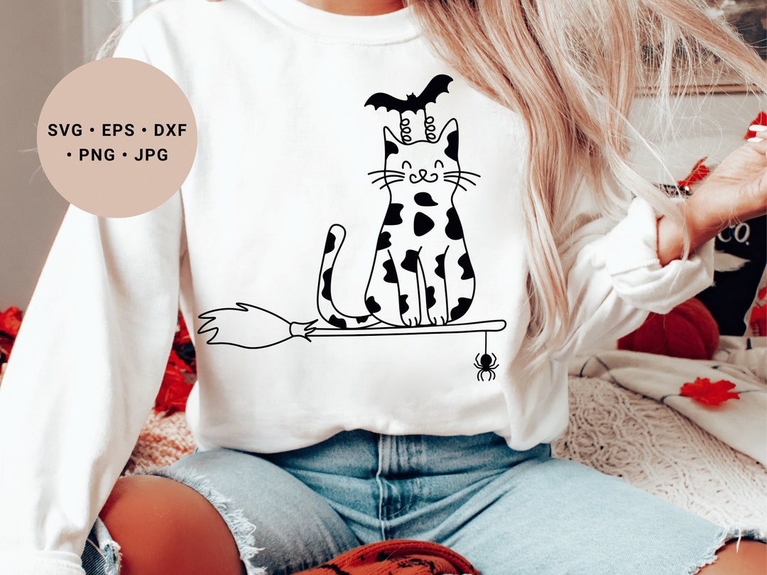 Halloween Cat Svg, Spooky Cat Svg, Halloween Cat Png, Witch Cat Svg ...