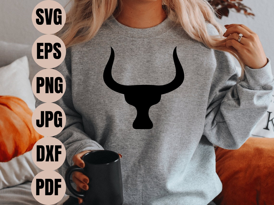 Bull Head Svg Cow Svg Bull Horn Svg Cowboys Svg Western | Etsy