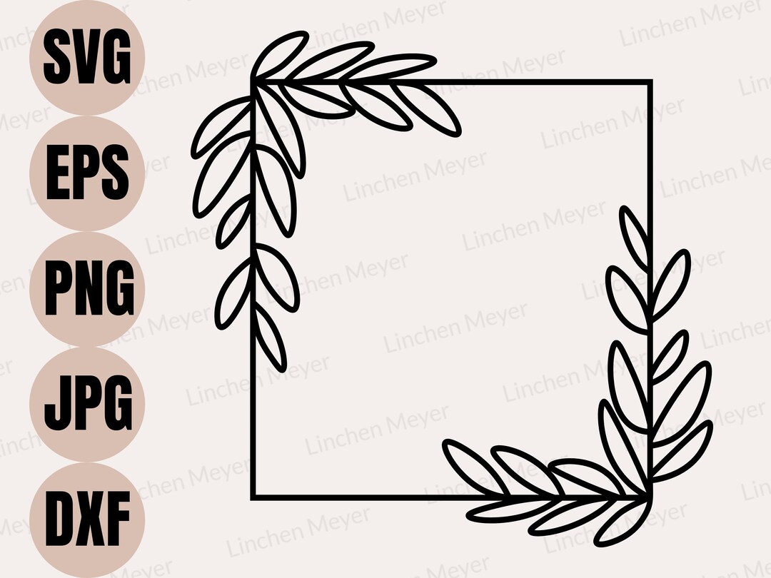Floral Frame svg, Border svg, Wedding svg, Rectangle svg, Corner Frame ...