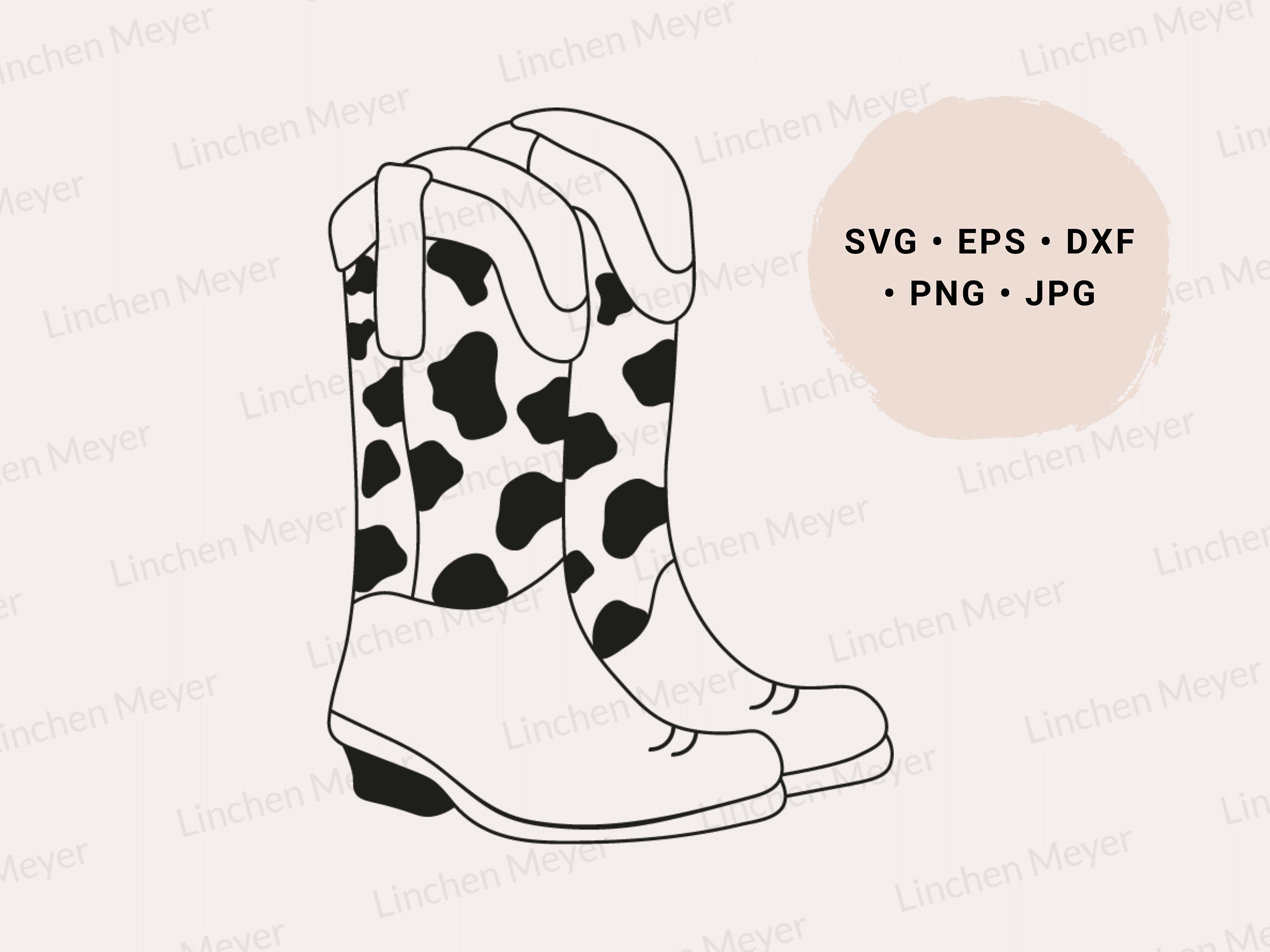 Cow Print Boots Clipart at Susan Pittman blog