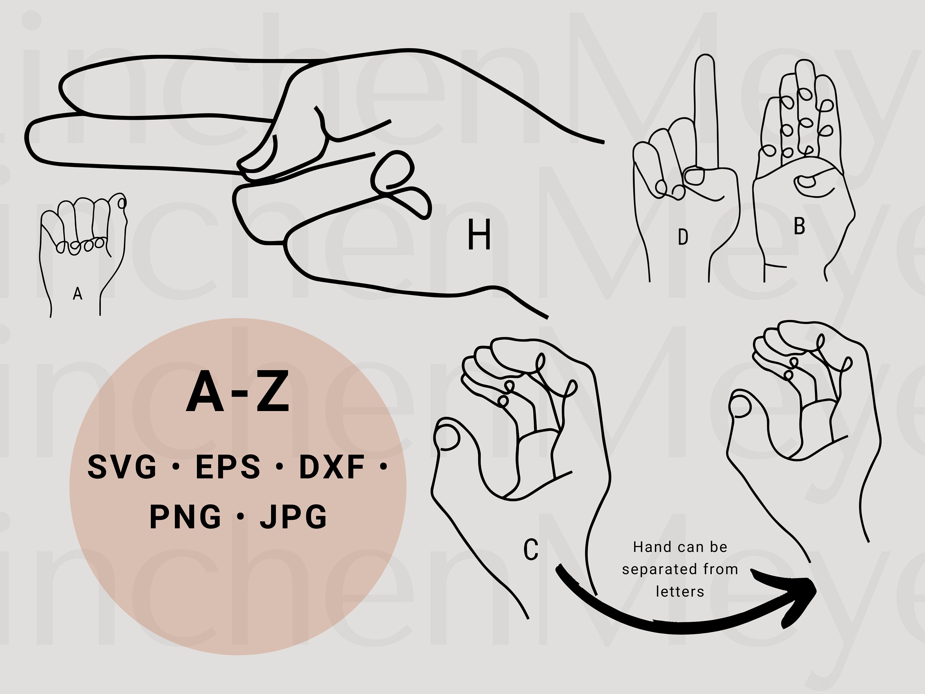 American Sign Language Hand Sign Language Svg Asl Alphabet - Etsy