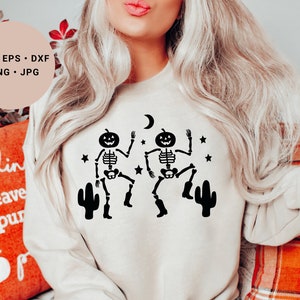 Dancing Pumpkin Skeleton Svg, Dancing Skeletons Svg, Dancing Skeleton ...