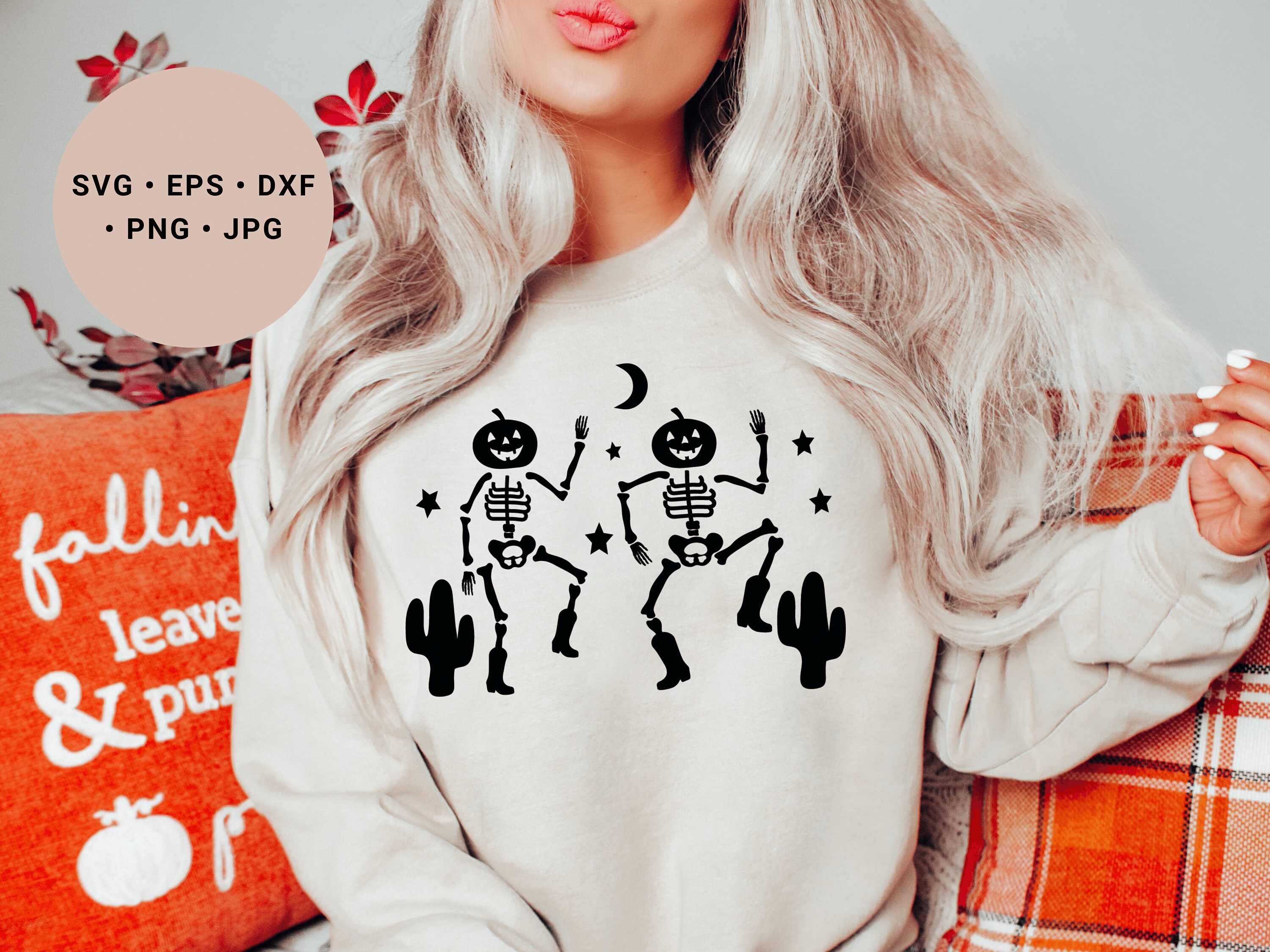 Dancing Pumpkin Skeleton Svg, Dancing Skeletons Svg, Dancing Skeleton ...