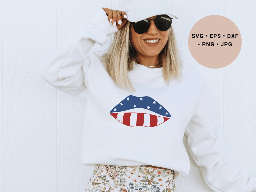 USA American Flag Lips Svg, 4th of July Svg, Patriotic Lips Svg, Lips ...