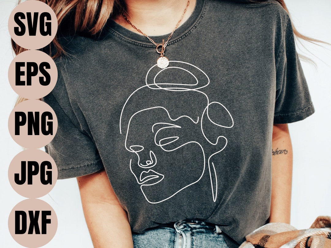 Line Art Woman Svg, Woman Line Art, Minimalist Woman Svg, Face Svg, Svg ...