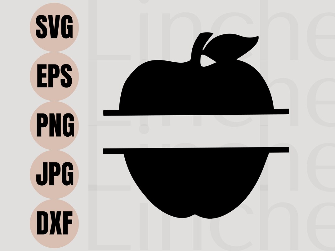 Apple Split Svg, Apple Monogram Frame Svg, Teacher Apple Svg, School ...