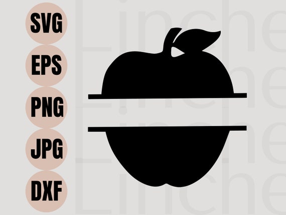 Apple Split Svg Apple Monogram Frame Svg Teacher Apple Svg - Etsy