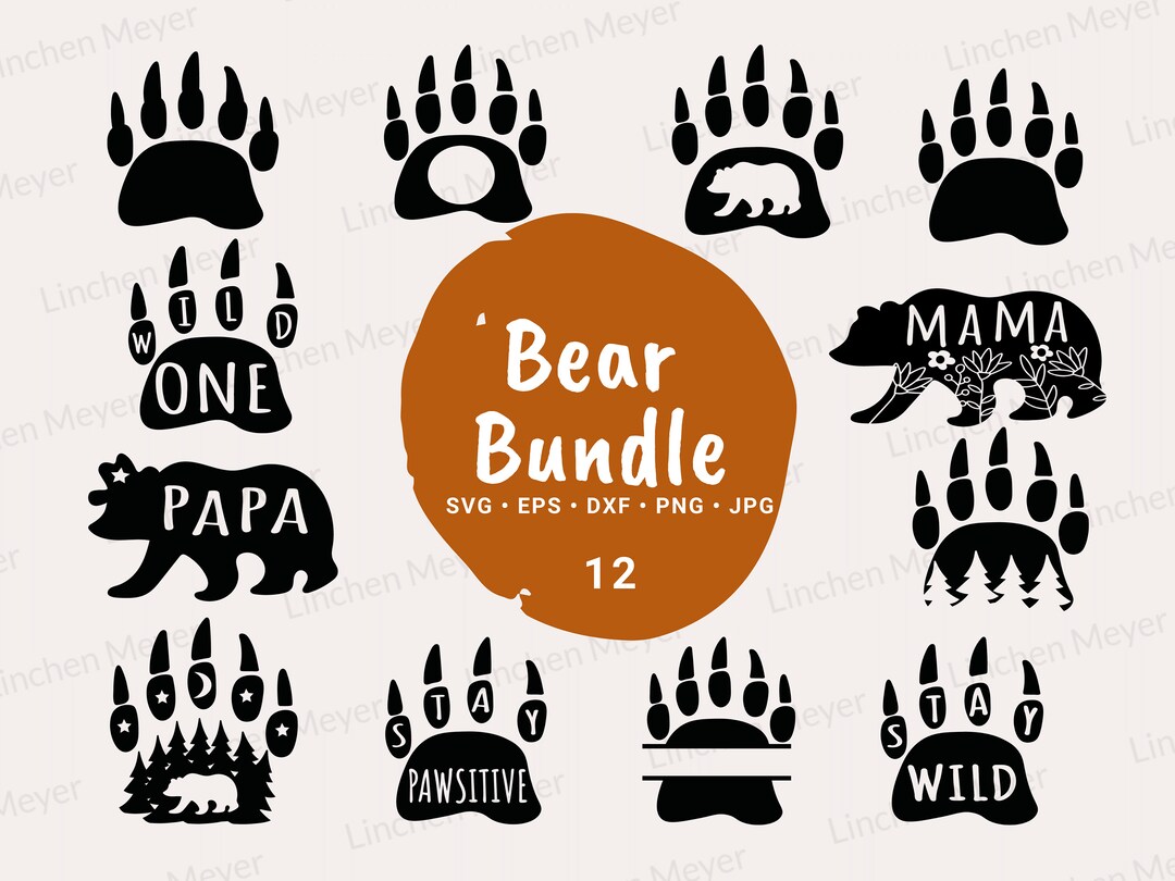 Bear Paw Svg, Mama Bear Svg, Wild One Svg, Bear Claw Svg, Paw Print Svg ...