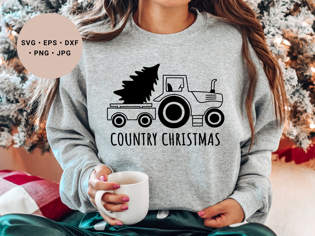 Country Christmas Svg, Tractor Svg, Christmas Truck Svg, Farmhouse ...