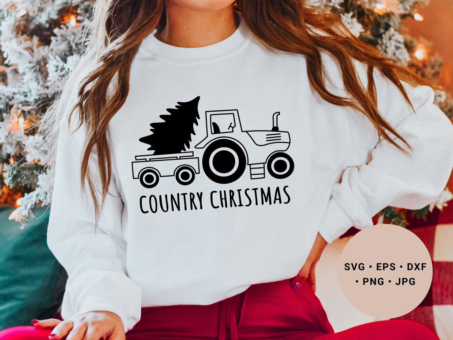 Country Christmas Svg, Tractor Svg, Christmas Truck Svg, Farmhouse ...