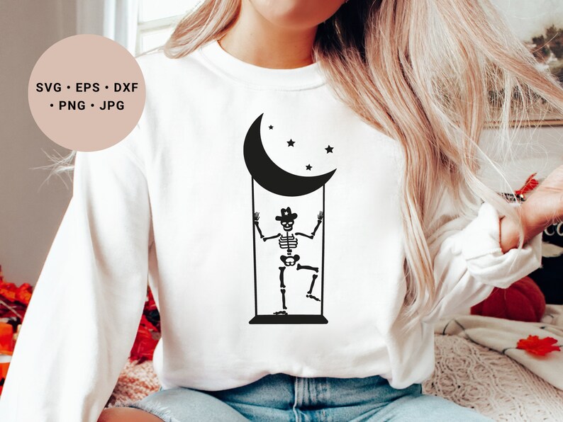 Dancing Skeleton Svg Skeleton Moon Svg Cowboy Skeleton Svg - Etsy