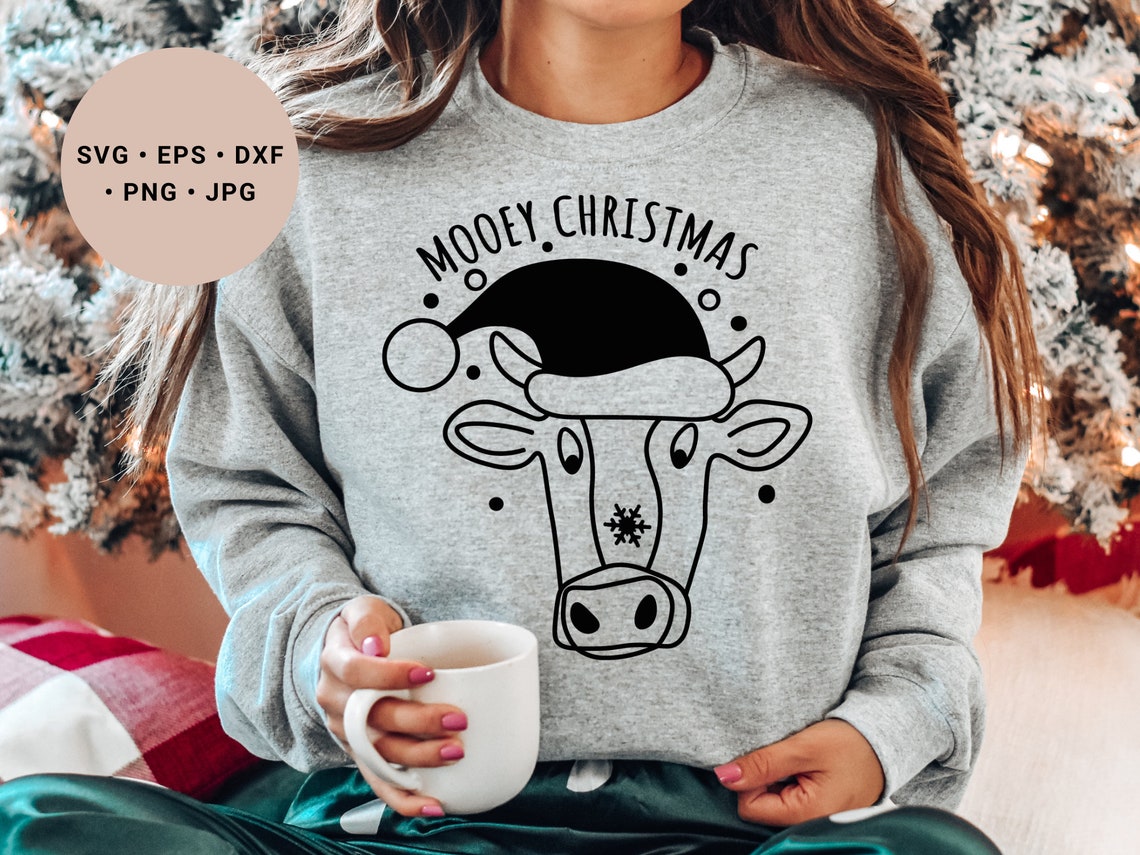 Christmas Cow Svg Mooey Christmas Svg Cow Svg Christmas Cow - Etsy