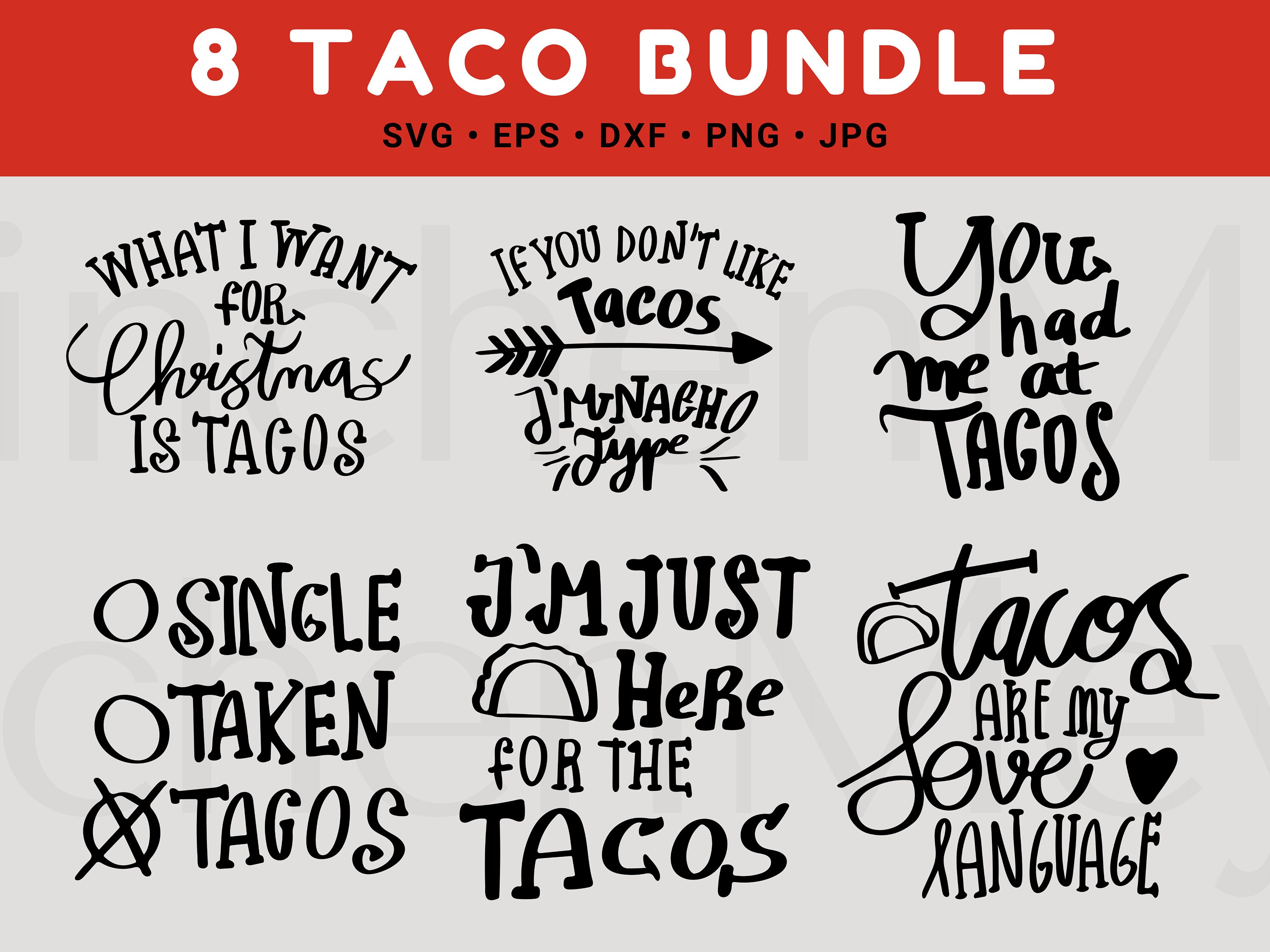 Funny Taco Svg Bundle Peace Love Tacos Svg Taco Twosdays | Etsy