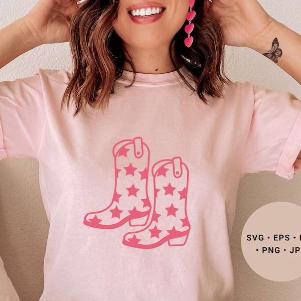Pink cowboy boots svg - Etsy.de
