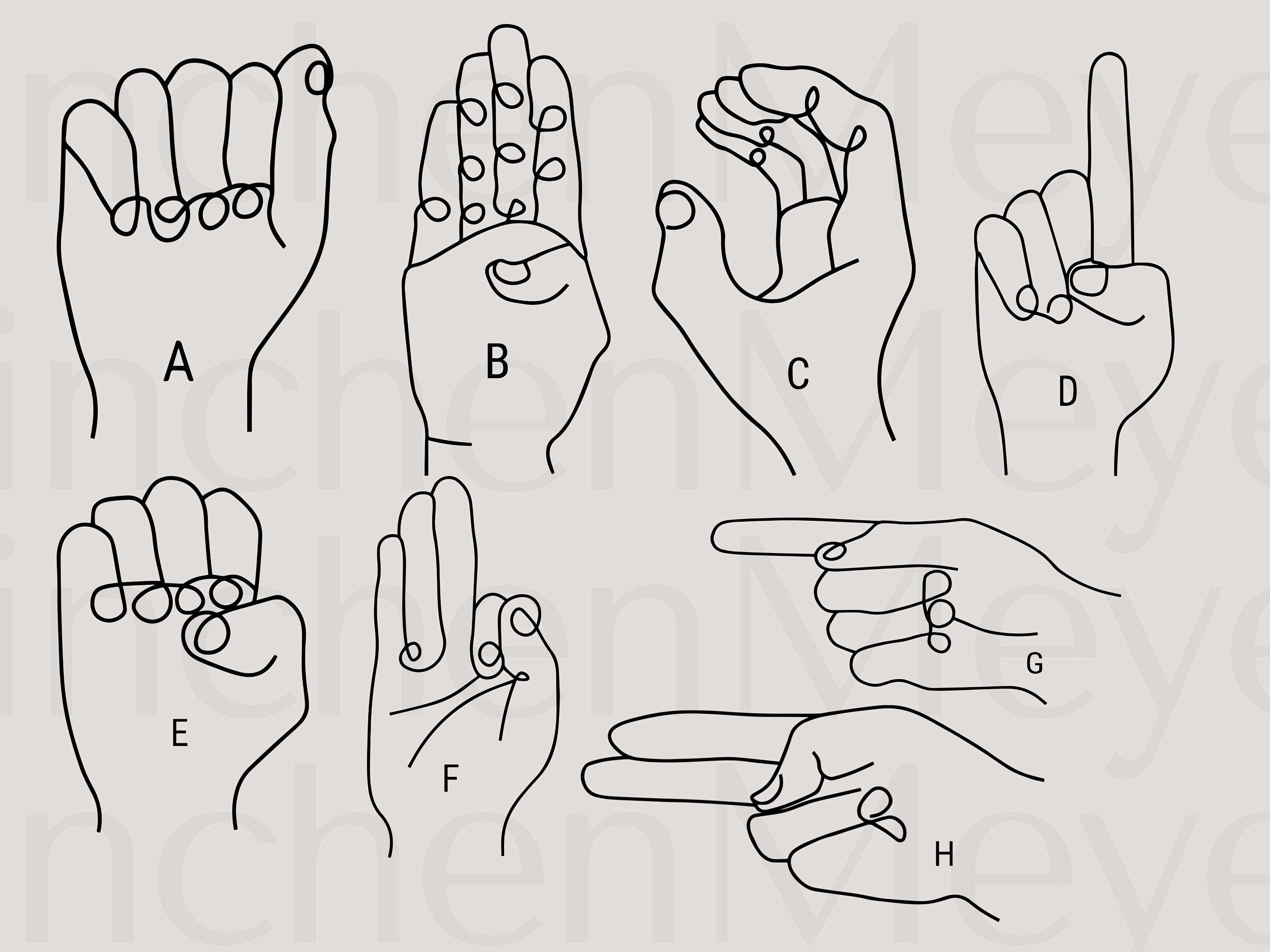 American Sign Language Hand Sign Language Svg Asl Alphabet - Etsy