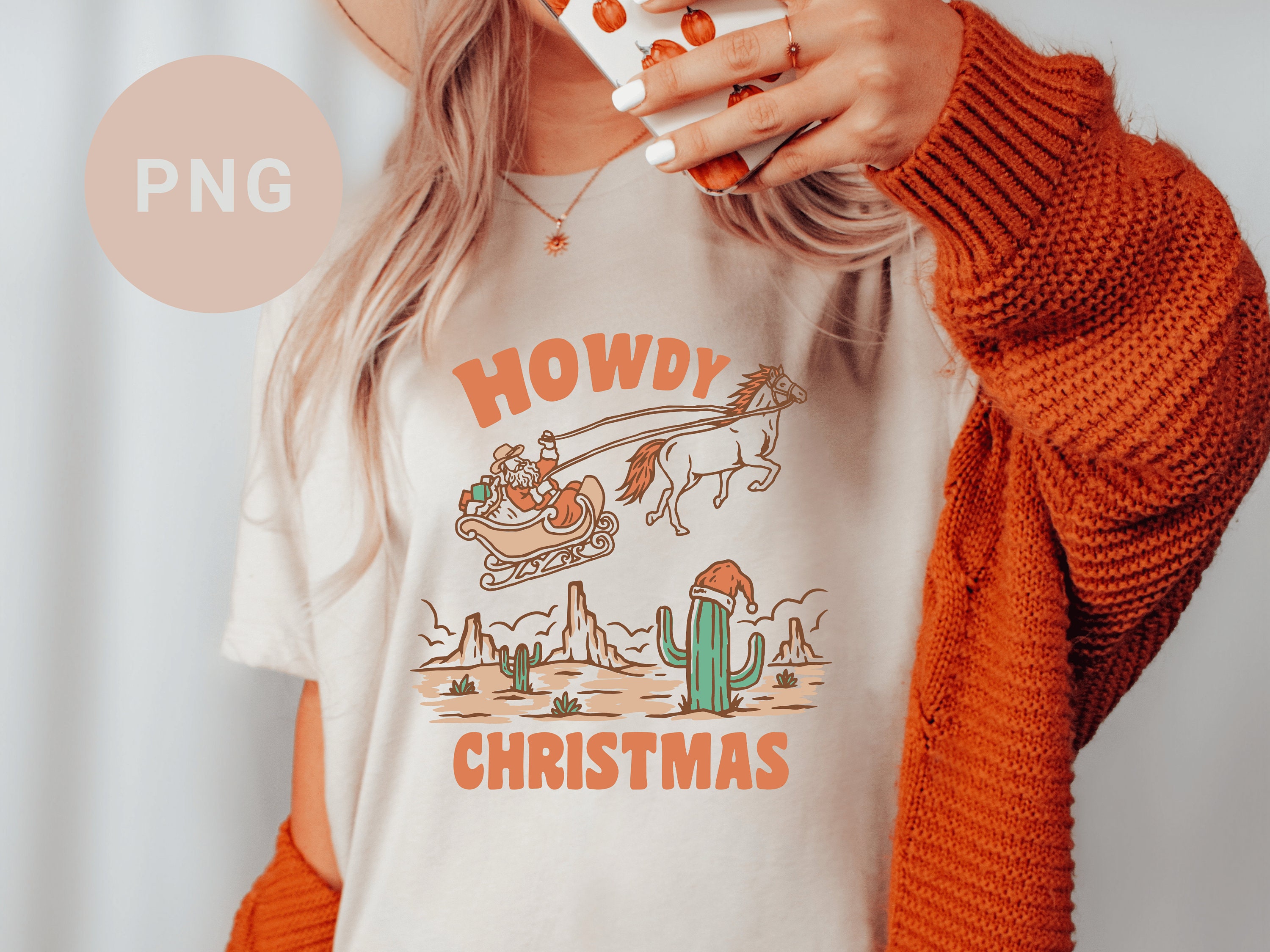 Howdy Christmas Png, Cowboy Santa Png, Retro Christmas Png, Cowgirl ...